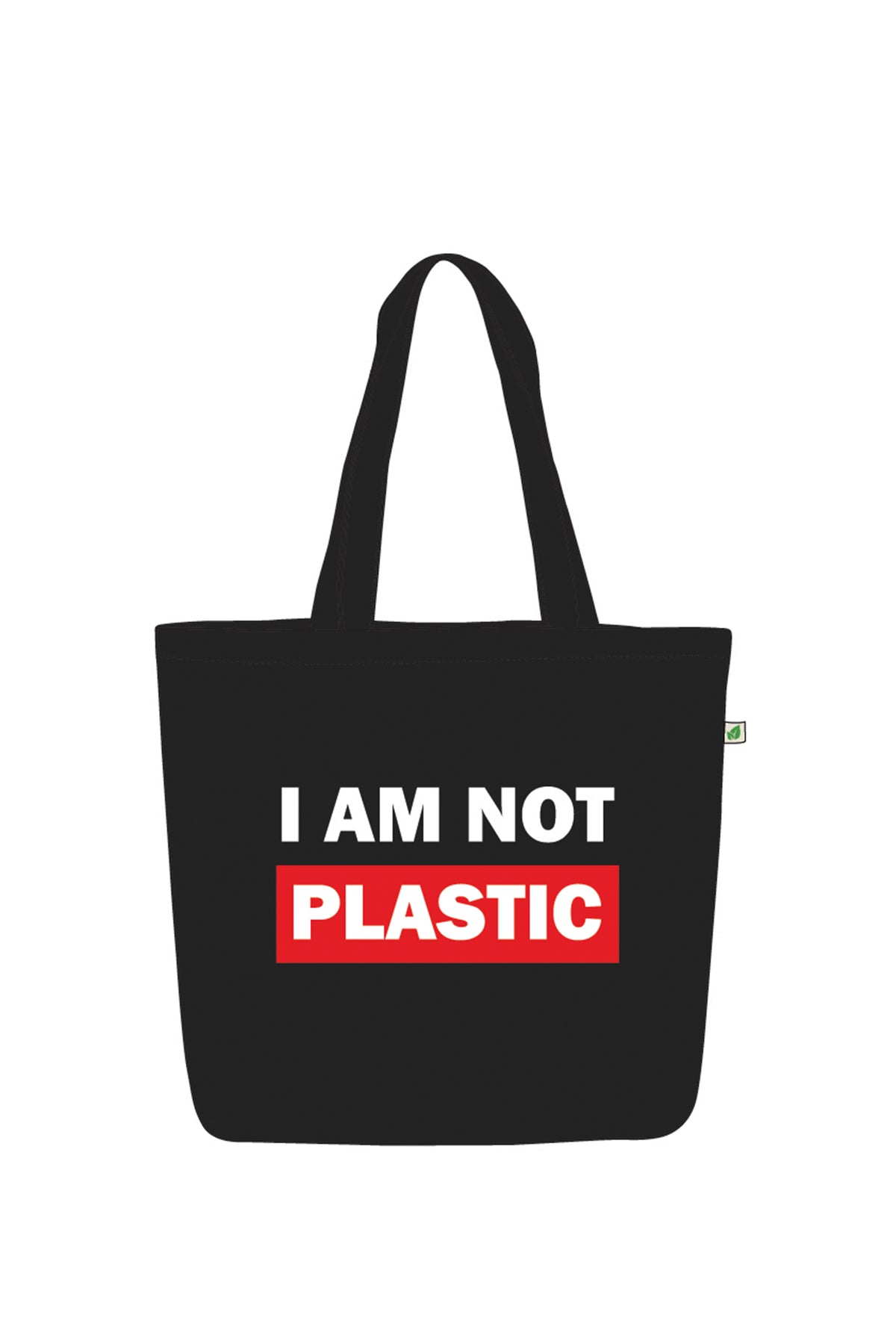 Large Zipper Tote Bag Black - i am not plastic – sustainme.in
