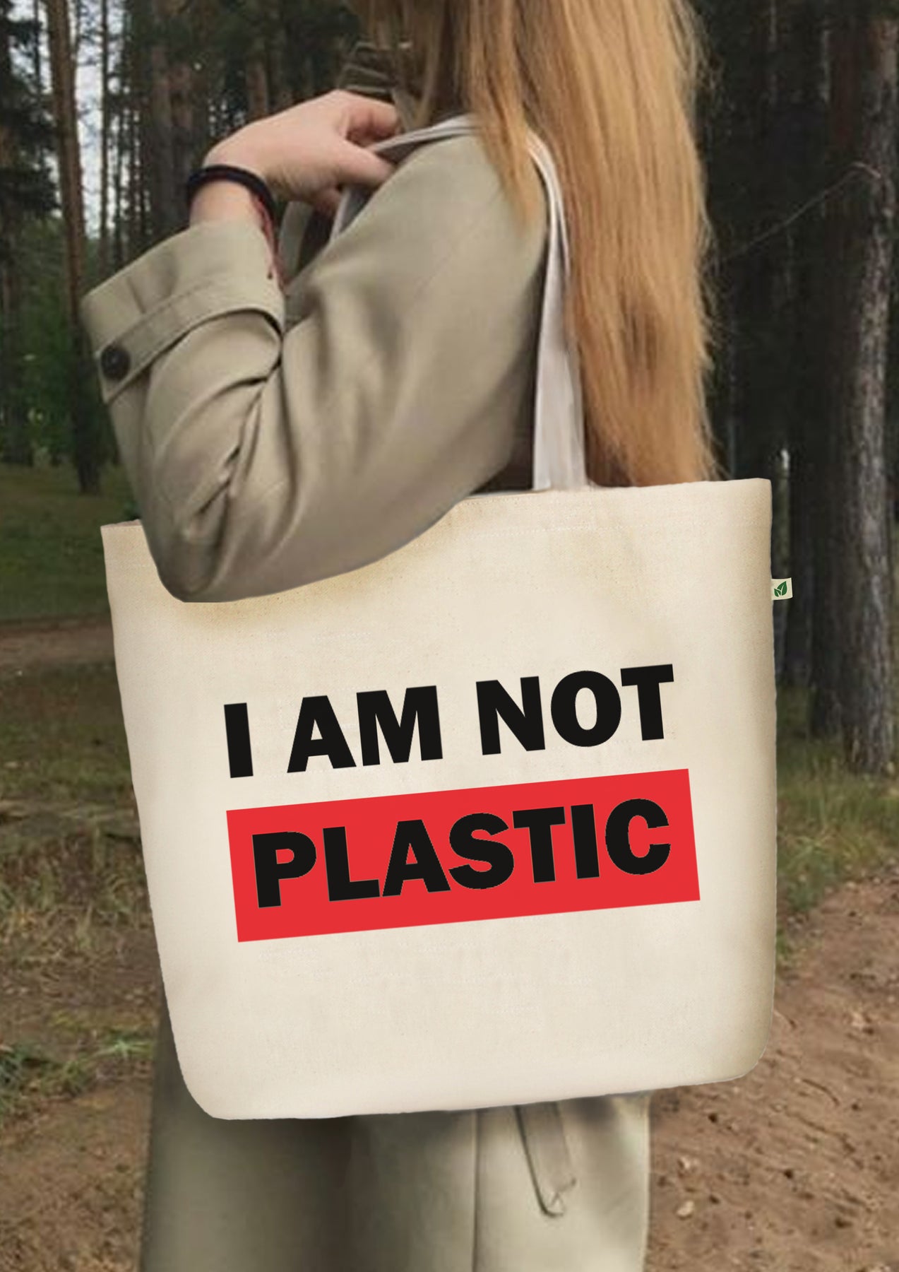 LARGE ZIPPER TOTE BAG BEIGE - i am not plastic – sustainme.in